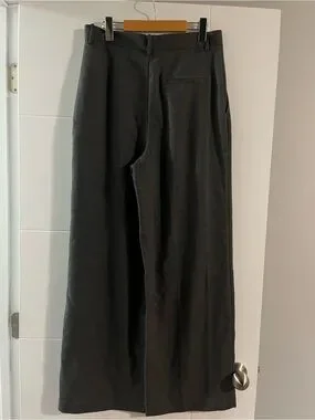 Zara | Pants & Jumpsuits | Zara Womens Wideleg Pleated Dark Grey Dress ...